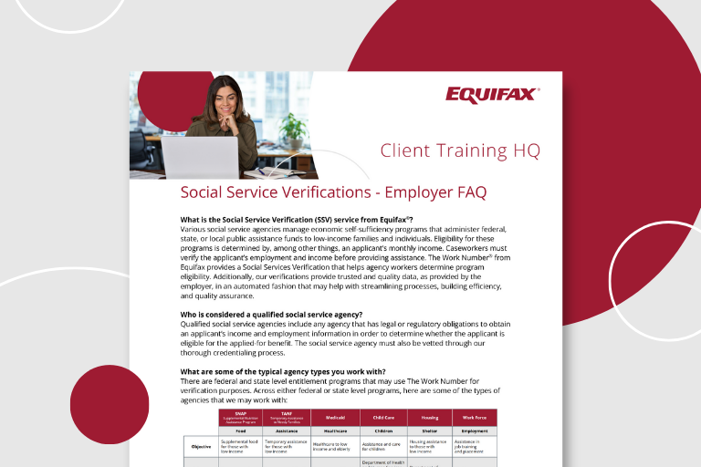 Social Service Verifications (SSV) - Employer FAQ Image