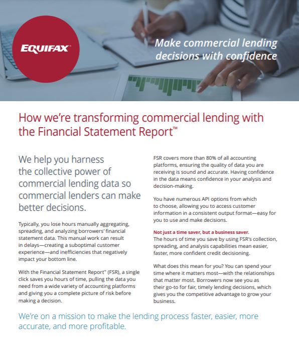 Financial Statement Report - Product Sheet | Equifax